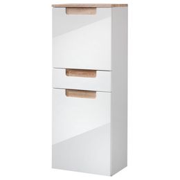 Midischrank Welltime "Siena", wei&szlig; (eiche, wei&szlig;), B:40cm H:105cm T:27cm, Holzwerkstoff, MDF, Schr&auml;nke, Midischrank, Breite 40 cm, mit integrierten T&uuml;rd&auml;mpfern und Softclose-Funktion