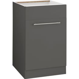 Wiho-K&uuml;chen Sp&uuml;lenschrank WIHO K&Uuml;CHEN "Unna", grau (front und korpus: anthrazit), B:50cm H:82cm T:57cm, Schr&auml;nke, Sp&uuml;lenschrank, 50 cm breit, ohne Arbeitsplatte