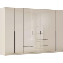 Dreht&uuml;renschrank OTTO HOME "Kleiderschrank Kleiderschr&auml;nke Schrank Garderobe AGORDO mit Glasfront", beige, glas beige (champagner), B:315cm H:229cm T:54cm, Holzwerkstoff, Schr&auml;nke, Dreht&uuml;renschrank, mit Au&szlig;enschubk&auml;sten, in 7 Breiten und 2 H&ouml;hen MADE IN GERMANY
