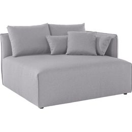 Ottomane OTTO HOME "N&ouml;re", grau (hellgrau), B:138cm H:86cm T:128cm, 100% Polyester, Sofas, Ottomane, kurzes Lounge-Modul - zum Zusammenstellen, Breite 138 cm, Tiefe 128 cm