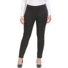 Jerseyhose KjBRAND "Jenny", Damen, Gr. 48, N-Gr, grau (anthrazit), Jersey, Obermaterial: 68% Viskose, 27% Polyamid, 5% Elasthan, figurbetont kn&ouml;chelfrei, Hosen Jerseyhose, mit elastischem Schlupfbund