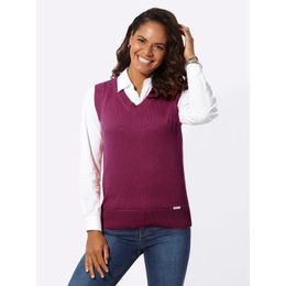 Pullunder Casual Looks "Pullunder", Damen, Gr. 42, pink (fuchsia), 50% Baumwolle, 50% Polyacryl, unifarben, Pullover Pullunder