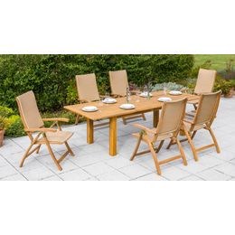 Garten-Essgruppe Merxx "Capri", beige (naturfarben), Sitzm&ouml;bel-Sets, Garten-Essgruppe