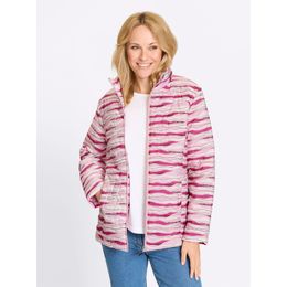Steppjacke Classic Basics, Damen, Gr. 40, fuchsia, ecru, bedruckt, 100% Polyester, Wattierung:100% Polyester, gemustert, gestreift, Jacken Steppjacke