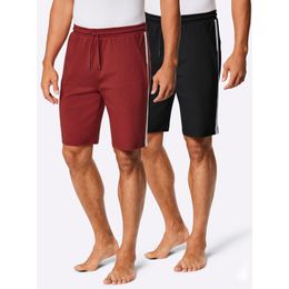 Jerseyhose feel good, Herren, Gr. 48/50, Normalgr&ouml;&szlig;en, rot (dunkelrot, schwarz), 100% Baumwolle, unifarben, Hosen Jerseyhose