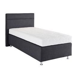 Boxspringbett, grau (strukturstoff anthrazit), ohne LED-Beleuchtung, Liegefl&auml;che B/L: 100cm x 200cm, H3, 7-Zonen-Kaltschaummatratze, Bezug Unterbox und Kopfteil: Strukturstoff (77% Polyester und 23% Viskose);Bezug Obermatratze 100% Polyester, waschbar bis 60C, Westfalia Schlafkomfort, Komplettbetten, Boxspringbett, wahlweise mit LED-Beleuchtung