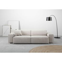 Big-Sofa Home Affaire "Glimminge auch in Breitcord, Feincord + Easy care-Bezug", beige (nature), B:254cm H:71cm T:101cm, 100% Polyester, Sofas, Big-Sofa, besondere Kedern&auml;hte Zierkissen