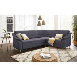 Sit & More Ecksofa SIT & MORE "Cardoso L-Form", grau (anthrazit), B:249cm H:90cm T:209cm, Flachgewebe (100% Polyester);Struktur (100% Polyester);Luxus-Microfaser (90% Polyester, 10% Polyamid), Sofas, Ecksofa, mit Federkern, wahlweise mit Bettfunktion und Schubkasten