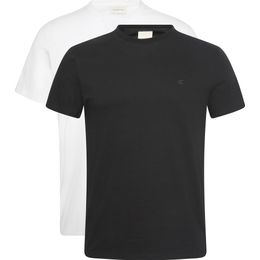 T-Shirt Calvin Klein "2 Pack SS STRETCH COTTON SLIM TEE", Herren, Gr. XL, wei&szlig; (schwarz, hellwei&szlig;), Single Jersey, Obermaterial: 95% Baumwolle, 5% Elasthan, unifarben, slim fit normal, Rundhals, eingesetzt abgesteppte Kante, Shirts T-Shirt, Rundhalsausschnitt, slim fit