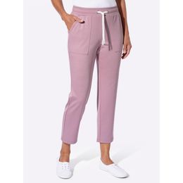 Jerseyhose Casual Looks, Damen, Gr. 50, Normalgr&ouml;&szlig;en, mauve, 76% Polyester, 20% Viskose, 4% Elasthan, unifarben, Hosen Jerseyhose