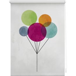 Seitenzugrollo LICHTBLICK ORIGINAL "Rollo Klemmfix, ohne Bohren, Verdunkelung, Ballon - Bunt", bunt (bunt, wei&szlig;), B:150cm H:120cm, Polyester, Rollos, Seitenzugrollo