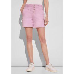 Bermudas Street One, Damen, Gr. 34, N-Gr, rosa (soft rose washed), Denim/Jeans, Obermaterial: 99% Baumwolle, 1% Elasthan, washed, regular fit kurz, Hosen Bermudas, Sommerhose mit dekorativer Passe