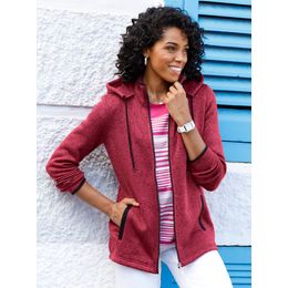 Langjacke Classic Basics, Damen, Gr. 52, fuchsia, schwarz, meliert, 100% Polyester, Jacken Langjacke