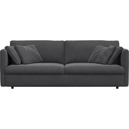 3-Sitzer FLEXLUX "Lovane", grau (dervit grau), B:219cm H:84cm T:117cm, 100% Polyester, Sofas, 3-Sitzer, Weich & anschmiegsam, gro&szlig;e Sitztiefe auf Kaltschaum, Dekokissen inkl.