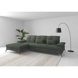 Sit & More Ecksofa SIT & MORE "Amica, L-Form, inkl. Sitztiefenverstellung & Armteilverstellung", gr&uuml;n (jungle), B:279cm H:90cm T:185cm, 90% Polyester, 10% Polyamid, Sofas, Ecksofa, wahlweise mit Bettfunktion, Bettkasten und Kopfteilverstellung