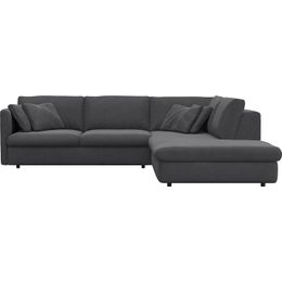 Ecksofa FLEXLUX "Lovane, elegant und zeitlos, bequem, L-Form", grau (dervit grau), B:295cm H:84cm T:272cm, 100% Polyester, Sofas, Ecksofa, Weich & anschmiegsam, gro&szlig;e Sitztiefe auf Kaltschaum, Dekokissen inkl.