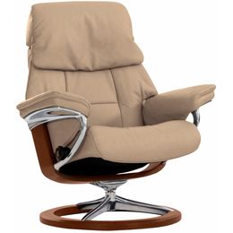 Relaxsessel stressless "Ruby", braun (latte batick), B:76cm H:100cm T:75cm, Leder PALOMA: durchgef&auml;rbtes Semianilin-M&ouml;belleder;Leder BATICK: durchgef&auml;rbtes und genarbtes M&ouml;belleder, Sessel, Relaxsessel, mit Signature Base, Gr&ouml;&szlig;e S, Gestell Eiche, Wenge, Braun & Schwarz