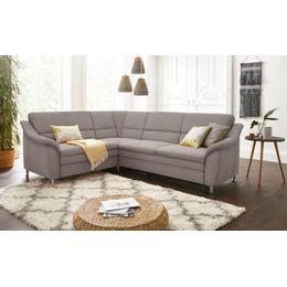 Sit & More Ecksofa SIT & MORE "Cardoso L-Form", grau (steel), B:249cm H:90cm T:209cm, Flachgewebe (100% Polyester);Struktur (100% Polyester);Luxus-Microfaser (90% Polyester, 10% Polyamid), Sofas, Ecksofa, mit Federkern, wahlweise mit Bettfunktion und Schubkasten