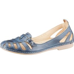 Slipper Gemini, Damen, Gr. 41, blau (jeansblau), Glattleder, Schuhe Slipper