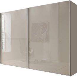 Schwebet&uuml;renschrank Wiemann "Orion, Kleiderschrank, Schrank, W&auml;scheschrank, mit Schiebet&uuml;ren", grau (kieselgrau, front glas kieselgrau), B:250cm H:217cm T:67cm, Schr&auml;nke, Schwebet&uuml;renschrank, hochwertige Glasfront, variable Inneneinteilung, stilvolle Optik