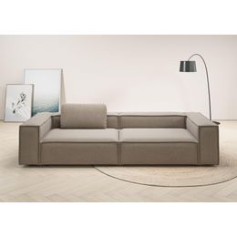 3-Sitzer Home Affaire "Watertown moderner 3-Sitzer", grau (taupe), B:306cm H:68cm T:118cm, 100% Polyester, Sofas, 3-Sitzer, extra breites Sofa mit in eleganten Bez&uuml;gen & gro&szlig;z&uuml;giger Sitzfl&auml;che