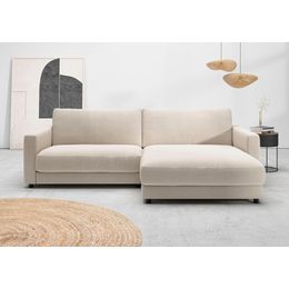 Ecksofa Home Affaire "Ecksofa Jiro, L-Form, gro&szlig;e Sitztiefe, Breite 265 cm", taupe, B:265cm H:85cm T:190cm, 100% Polyester, Sofas, Ecksofa, lose Sitz- & R&uuml;ckenkissen, weicher Polsteraufbau, komfortabel & modern