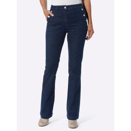 Bequeme Jeans Classic Basics, Damen, Gr. 42, Normalgr&ouml;&szlig;en, blau (dunkelblau), 81% Baumwolle, 17% Polyester, 2% Elasthan, unifarben, lang, Jeans Bequeme Jeans
