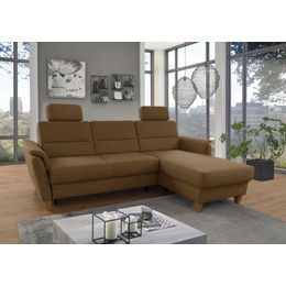 Ecksofa Home Affaire "Palmera L-Form, B: 244 cm - OTTO. Verl&auml;ssliche Qualit&auml;t.", braun (messing), B:244cm H:89cm T:163cm, 100% Polyester;Struktur (100% Polyester);Luxus-Microfaser in Lederoptik (100% Polyester), Sofas, Ecksofa, optional Bettfunktion & Bettkasten, Federkern