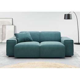 2-Sitzer Home Affaire "Glimminge auch in Breitcord + Feincord + Easy care-Bezug", blau (petrol), B:194cm H:71cm T:101cm, 12% Polyaxryl, 88% Polyester, Sofas, 2-Sitzer, besondere Kedern&auml;hte,, Zierkissen