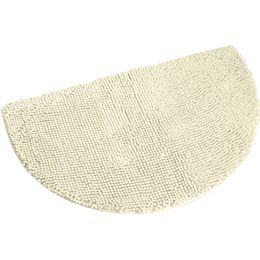 Badematte Kinzler "Chenille" Gr. 8, beige (natur), H:18mm, Polyester, Badematten, Badematte, Badteppich, Uni Farben, weich, als rechteckig & halbrund erh&auml;ltlich