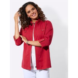 Jeansbluse Casual Looks, Damen, Gr. 40, erdbeere, 100% Baumwolle, unifarben, Blusen Jeansbluse