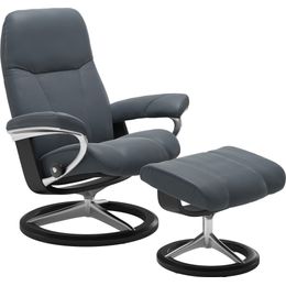 Relaxsessel stressless "Consul", blau (atlantic blau batick), B:91cm H:102cm T:79cm, Leder BATICK: BATICK ist ein leicht korrigiertes, durchgef&auml;rbtes und genarbtes M&ouml;belleder, bei dem die meisten Unebenheiten und Spuren in der Regel entfernt wurden.;Leder PALOMA: PALOMA ist ein durchgef&auml;rbtes Semianilin-M&ouml;belleder mit nat&uuml;rlicher Narbung.;ROHLEDER Stoff Q2 FARON: Ein fester zuverl&auml;ssiger Boucl&eacute; mi