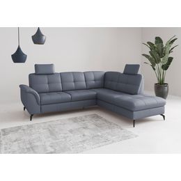 Sit & More Ecksofa SIT & MORE "Zora", graublau, T:212cm, Sofas, Ecksofa