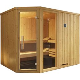 Sauna Weka "Varberg", beige (natur), Bio-Ofen, externe Steuerung, 7,5 kW, Saunen, Sauna, 7,5 kW Bio-Ofen mit digitaler Steuerung