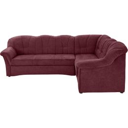 Ecksofa DOMO collection "Papenburg B/T/H: 242/190/84 cm L-Form", lila (beere), B:242cm H:84cm T:190cm, Struktur ( 90% Polyester, 10% Polyacryl);Microfaser PRIMABELLE (100% Polyester);Kunstleder SOFTLUX;Luxus-Microfaser (100% Polyester), Sofas, Ecksofa, wahlweise mit Bettfunktion, Langer Schenkel links oder rechts