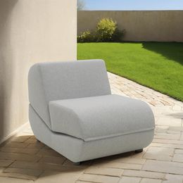 Loungesessel DOMO collection "VENDY Outdoor", silber, B:67cm H:70cm T:102cm, 100% Olefin, Sessel, Loungesessel, Zum Schlaf-und Relaxsessel wandelbar