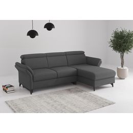 Sit & More Ecksofa SIT & MORE "Glendale, L-Form", dunkelgrau, B:253cm H:84cm T:166cm, 95% Polyester, 5% Polyamid, Sofas, Ecksofa, inkl. Kopfteilverstellung,wahlweise mit Vorziehsitz und Bettkasten