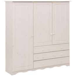W&auml;scheschrank Home Affaire "Minik", wei&szlig;, B:140cm H:140cm T:35cm, Massivholz, Schr&auml;nke, W&auml;scheschrank, aus sch&ouml;nem massivem Kiefernholz, in unterschiedlichen Farbvarianten