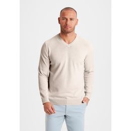 H.I.S. Strickpullover H.I.S, Herren, Gr. XXL (60/62), beige, Feinstrick, Obermaterial: 60% Baumwolle, 40% Polyester, unifarben, Basic, regular fit normal, V-Ausschnitt, Strickb&uuml;ndchen, Pullover Strickpullover, mit V-Ausschnitt, Pullover aus Feinstrick, Baumwollmischung