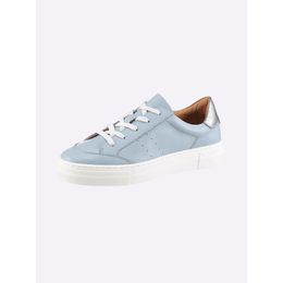 Sneaker Heine, Damen, Gr. 39, bleu, Glattleder, Leder, Rindsleder, Schuhe Sneaker