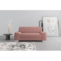 2-Sitzer DOMO collection "Anzio in kubischer Formensprache, flache Armlehnen, Breite 184cm", lila (malve), B:184cm H:85cm T:93cm, Sofas, 2-Sitzer, wahlweise mit Federkern