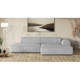 Ecksofa exxpo - SOFA FASHION "Billund modernes Designsofa, bequem und elegant, Breite 294cm, L-Form", titanum, B:294cm H:71cm T:165cm, Sofas, Ecksofa, modern, L-form, Wellenfedern, inklusive 2x Nierenkissen