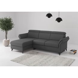 Sit & More Ecksofa SIT & MORE "Glendale, L-Form", dunkelgrau, B:253cm H:84cm T:166cm, 95% Polyester, 5% Polyamid, Sofas, Ecksofa, inkl. Kopfteilverstellung, wahlweise mit Vorziehsitz und Bettkasten