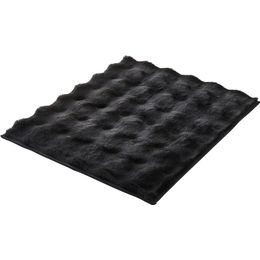 Badematte Kleine Wolke "Cloud", schwarz, H:28mm, Polyester, Badematten, Badematte, Badteppich, Uni Farben, Hoch-Tief Effekt, besonders weich