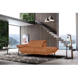 Ottomane Egoitaliano "Anais, erstklassiges Designsofa, Breite 179 cm, Fu&szlig;farbe schattengrau", braun (brandy), Sofas, B/H/T: 179cm x 74cm x 106cm, Luxus-Microfaser Lederoptik, Ottomane rechts, Armlehne links, LEDER -Artikel BULL &ndash; Kat. B: Der Artikel BULL ist ein geschliffenes, pigmentiertes und behandeltes Rindsleder mit einer Dicke von 1, 3-1, 5 mm. Dieses Leder zeigt eine ziemlich weiche Hand mi