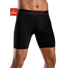 H.I.S. Funktionsboxer H.I.S, Herren, Gr. XL, 2 Stk., schwarz, Microfaser, Obermaterial: 92% Polyamid, 8% Elasthan, unifarben, k&ouml;rpernah, Unterhosen Funktionsboxer, in sportiver Optik mit langem Bein in Microfaser-Qualit&auml;t, Topseller