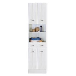 Hochschrank Welltime "Rallye", wei&szlig;, B:50cm H:190cm T:34cm, Holzwerkstoff, MDF, Schr&auml;nke, Hochschrank, Breite 50 cm, mit 4 T&uuml;ren