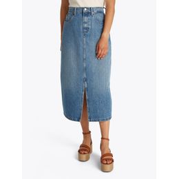 Jeansrock Tommy Hilfiger "DNM MIDI STRAIGHT SKIRT HW UMA", Damen, Gr. 38, uma, Denim/Jeans, Obermaterial: 100% Baumwolle, unifarben, straight fit wadenlang, R&ouml;cke Jeansrock, in blauer Waschung
