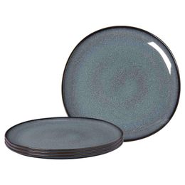 Servierplatte "Servierplatten Lave &oslash; 32 cm 4er Set", grau (gris), Steingut, LIKE. BY VILLEROY & BOCH, Servierplatten, Servierplatte