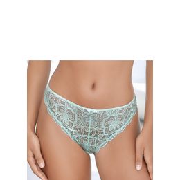 Tanga Lascana "Nikoletta", Damen, Gr. 36/38, t&uuml;rkis, Spitze, Obermaterial: 88% Polyamid, 12% Elasthan, Unterhosen Tanga, mit feiner Zierschleife und Accessoire in Perlenoptik